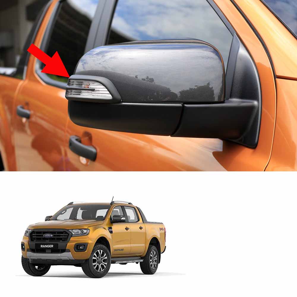 Black Wing Side Indicator Mirror Lamps Cover For Ford Ranger New Pickup ...