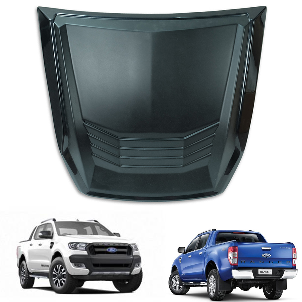Bonnet Hood Scoop Cover Matte / Polish Black For Ford Ranger T6 Pickup ...