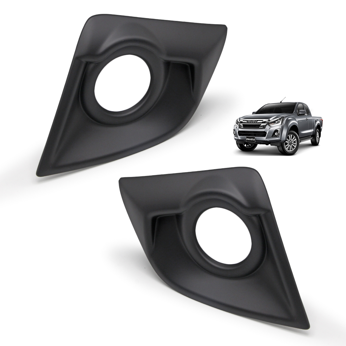 Matte Black Fog Lamp Spot Light Cover For Isuzu D-MAX 1.9 4WD Hi Lift ...