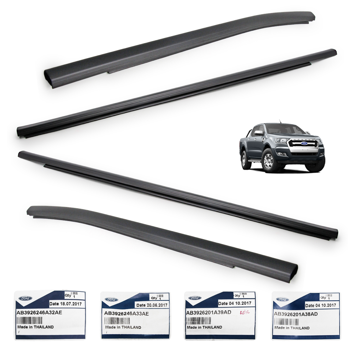 Black Genuine Window Sill Line Rubber For Ford Ranger T6 MC 2012 2018 ...