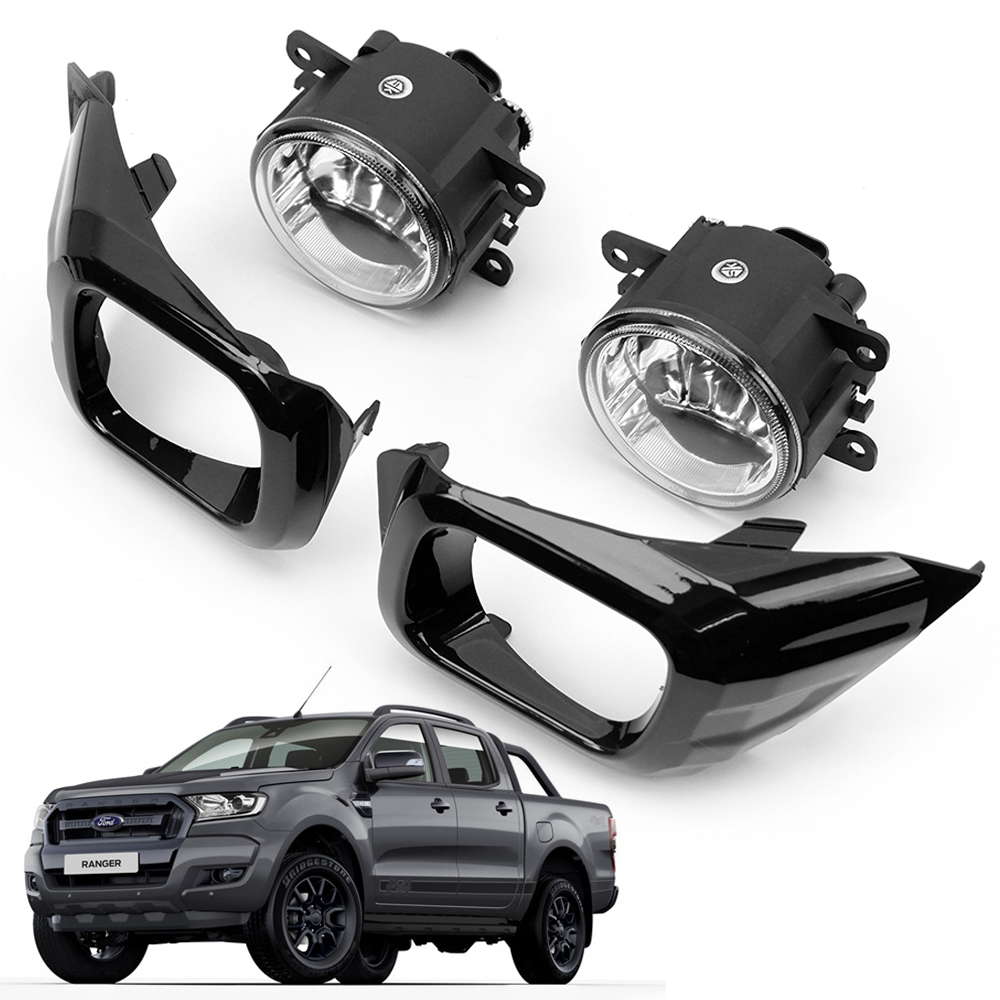 Kit Fog Lamp Spot Lights Trim Clear For Ford Ranger XLT Pickup 2018 ...