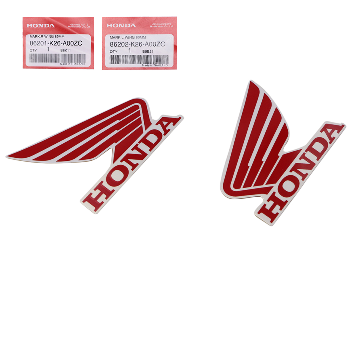 L+R Sticker Wing Decal Red Fits Honda MSX MSX-SF 125cc Grom 2014 2019 ...