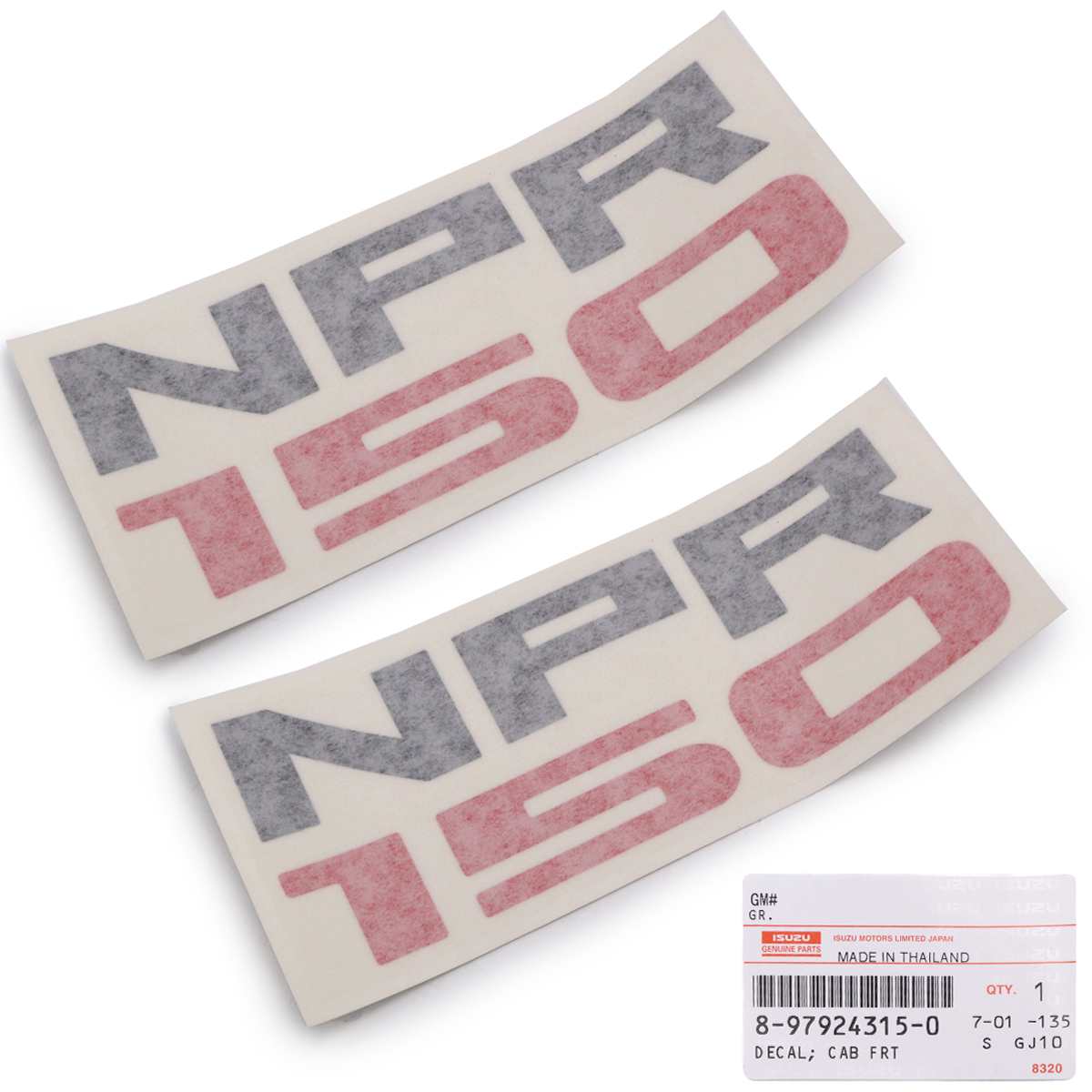 Set Black Red Sticker Decal "NPR 150" For Isuzu NPR 150 2008 - 2019 | eBay