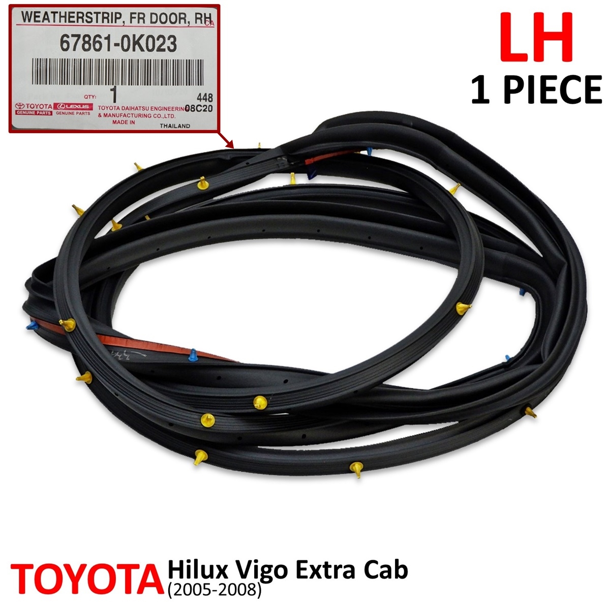 Toyota Genuine OEM 67862-0k023 Weatherstrip Front Door LH 678620K023 ...