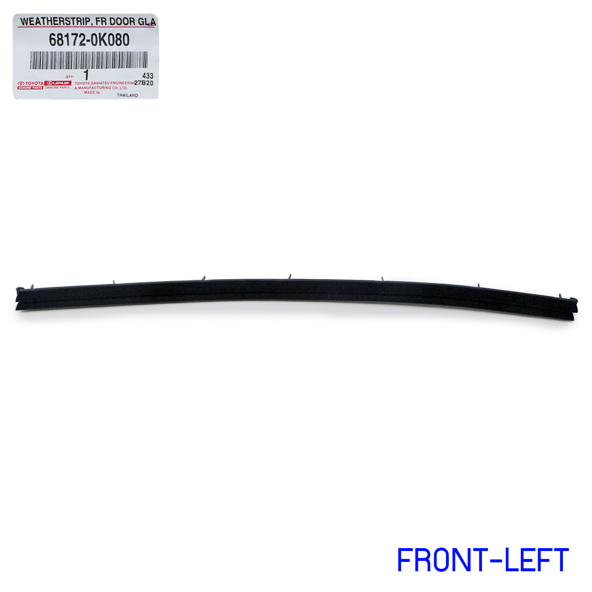 Front Lh Inner Door Weatherstrip Window Seal Belt Fits Toyota Revo 2015 ...