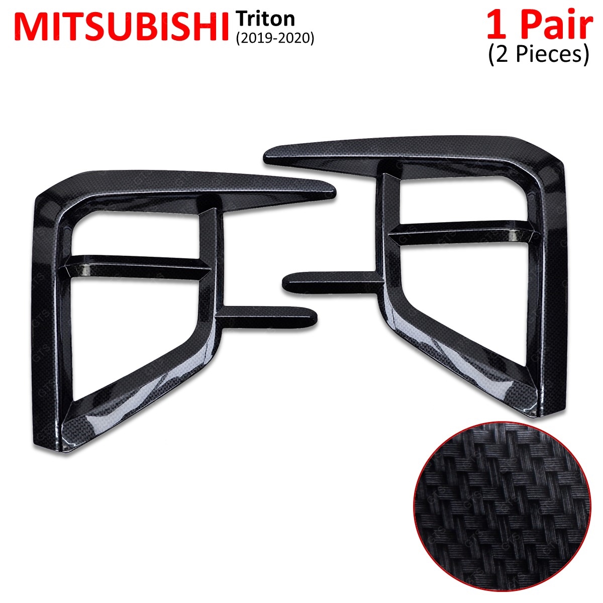 Carbon Sensor Fog Lamp Spot Light Cover Fits Mitsubishi L200 Triton ...