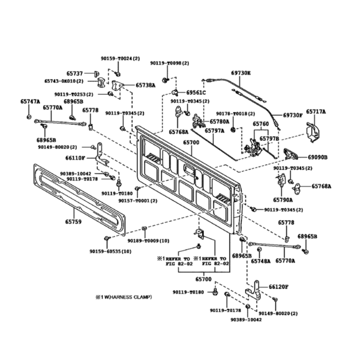Rubber Pad Tailgate Panel Rein Fits Toyota Hilux Revo Rocco SR5 4WD ...