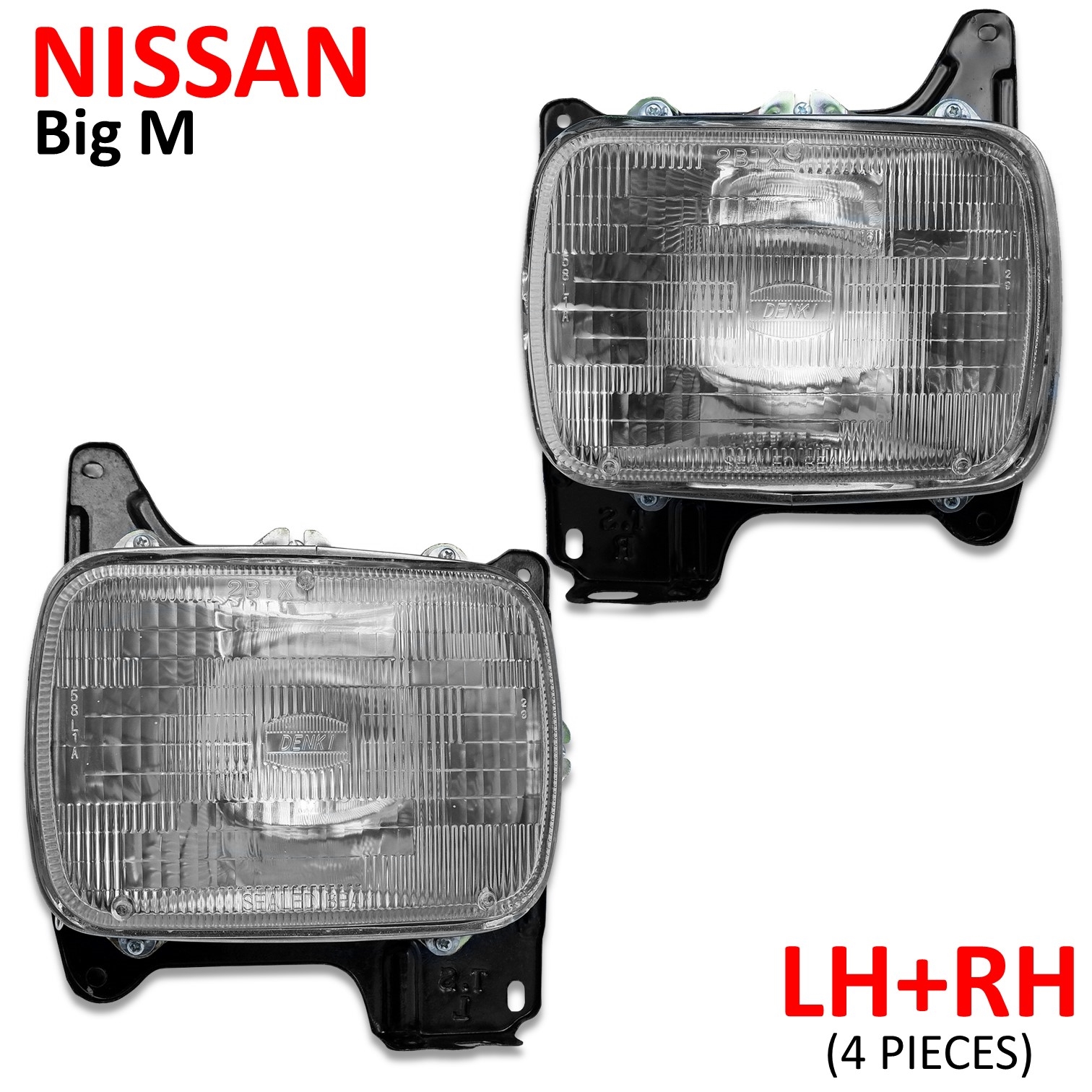 Headlights Lamp H4 Halogen Glass Housing Bucket For Nissan Big-M D21 ...