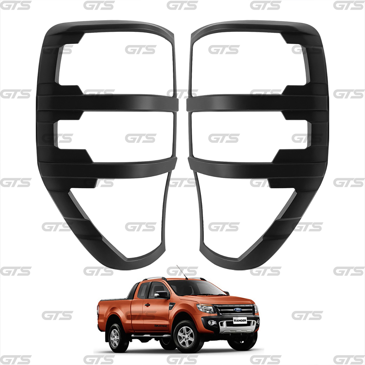 Rear Tail Lamp Light Matte Black Cover For Ford Ranger T6 T7 PX1 PX2 ...