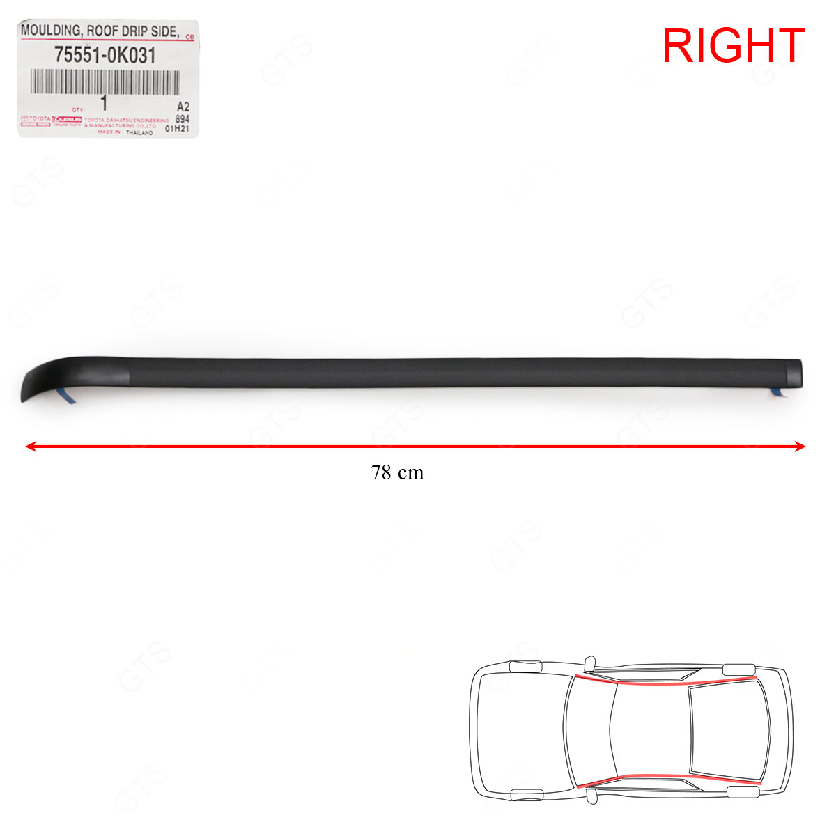 For Toyota Hilux Vigo Champ 2005 - '14 Left Moulding Roof Drip Side ...