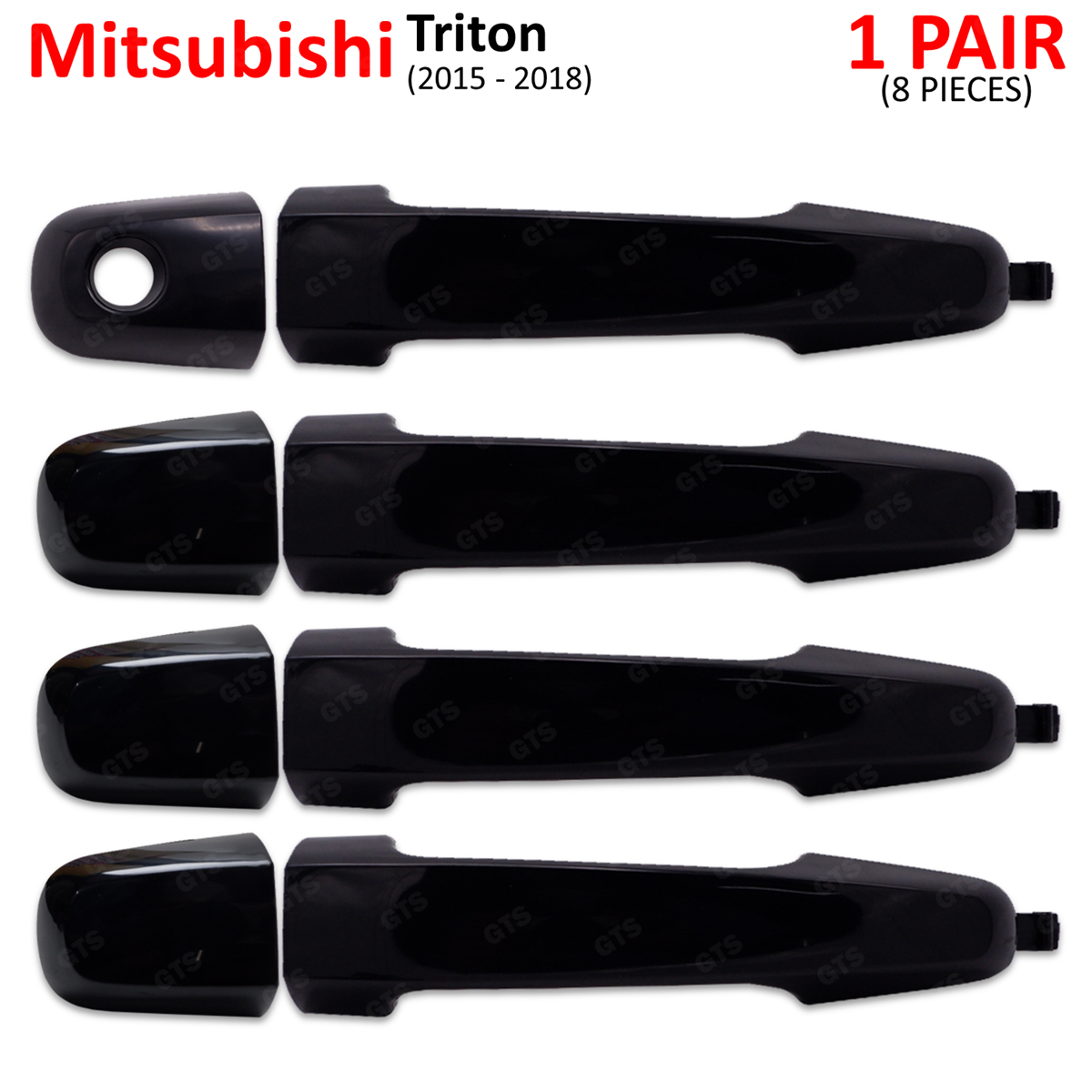 Set 4Dr Gloss Outer Handle Hand Fits Mitsubishi L200 Triton MR MQ 2015 ...