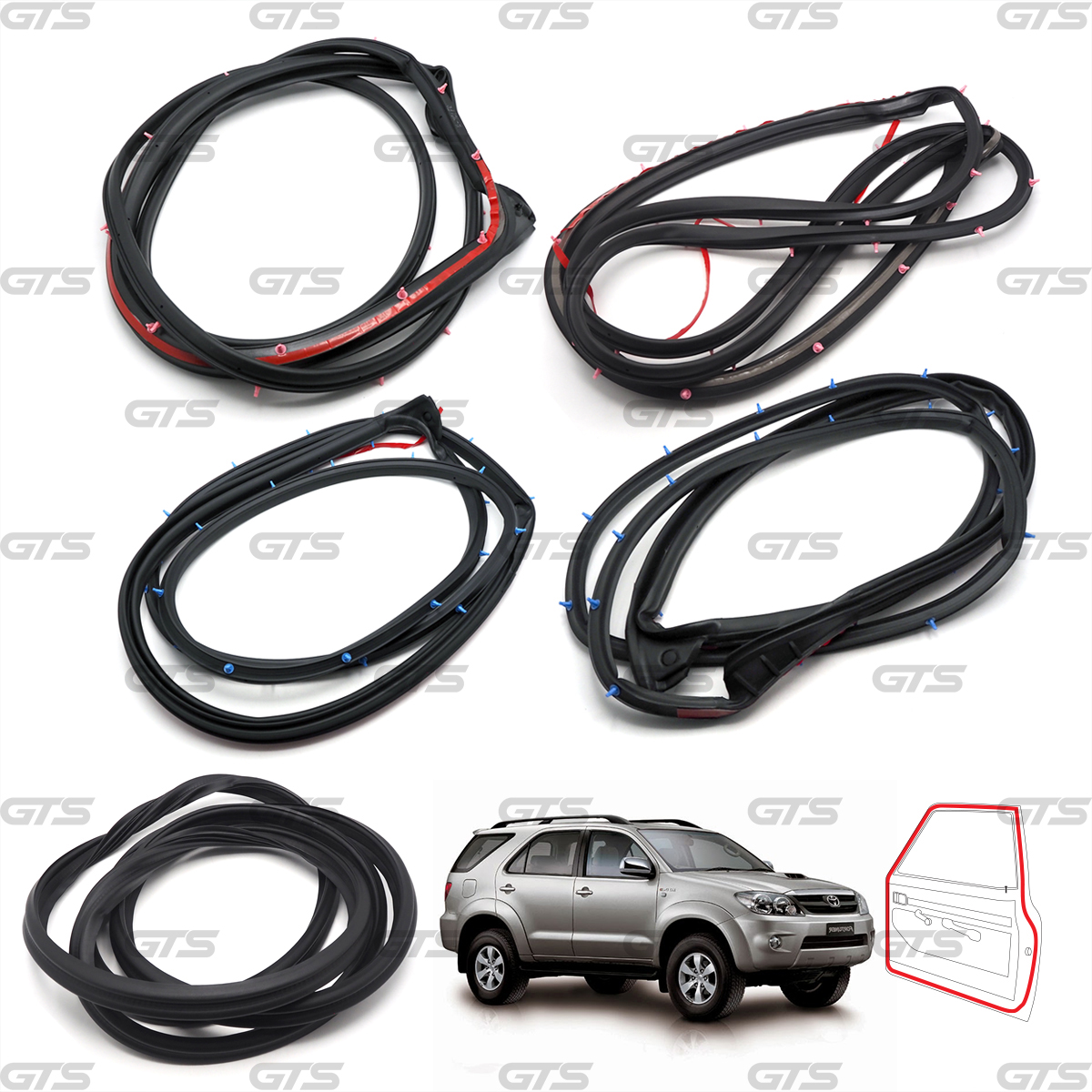 Per Toyota Fortuner TGN51 2006 - 15 Set 4Dr Sigillo Gomma Baule Meteo