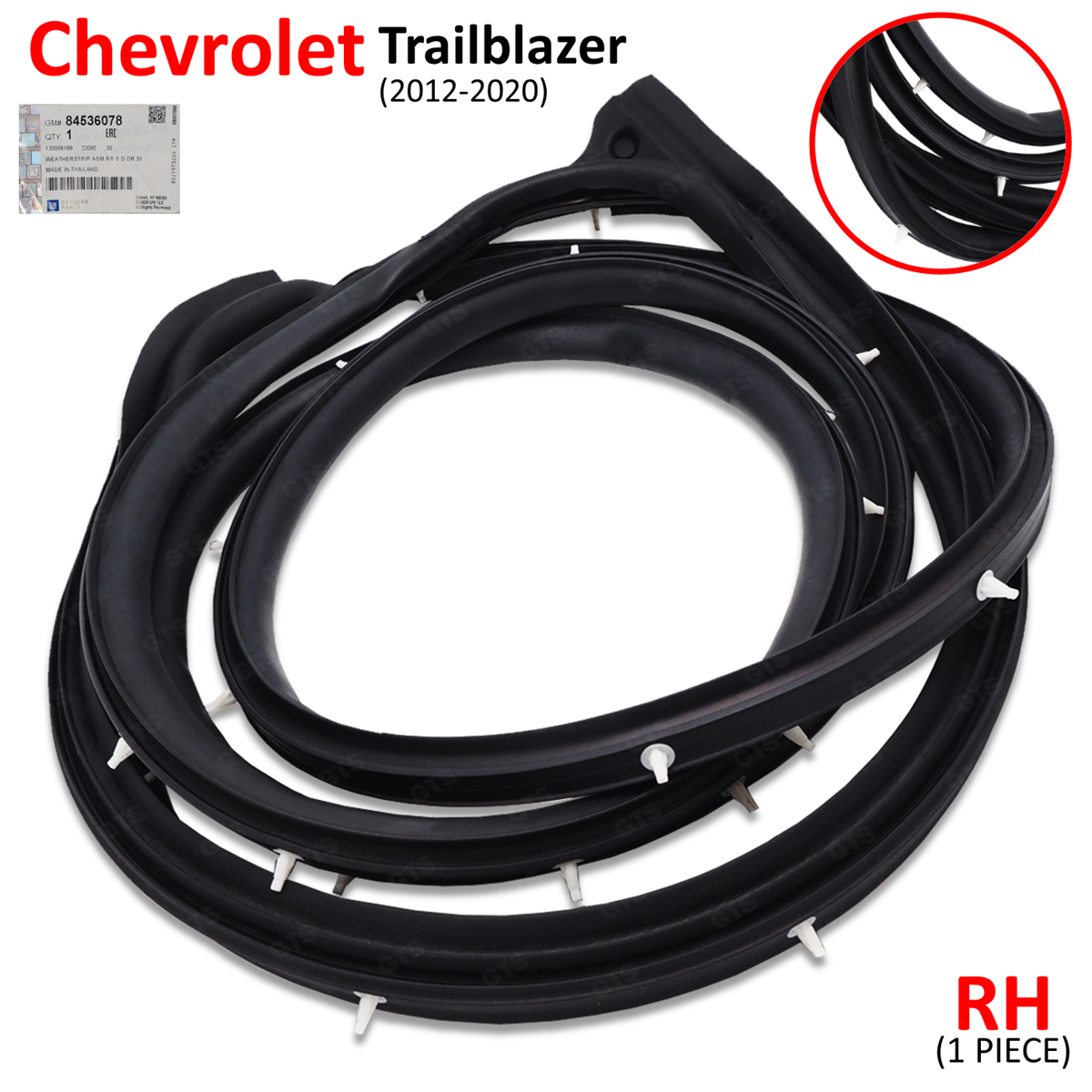 For Chevrolet Trailblazer 2012 - 20 Rear Right Door Rubber Seal ...