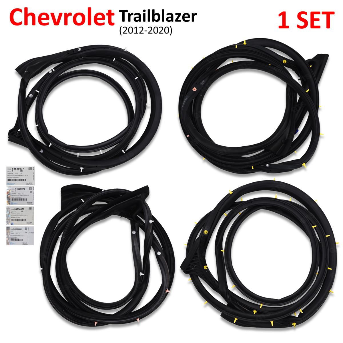 Adatto a Chevrolet Trailblazer 2012 - Set 20 porte 4Dr guarnizione in gomma striscia meteo
