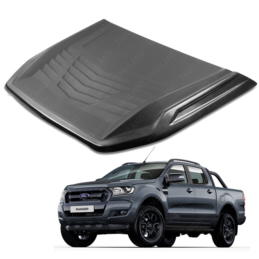 Bonnet Hood Scoop Cover Trim Black 1 Pc For Ford Ranger T6 2015 - 2017 ...