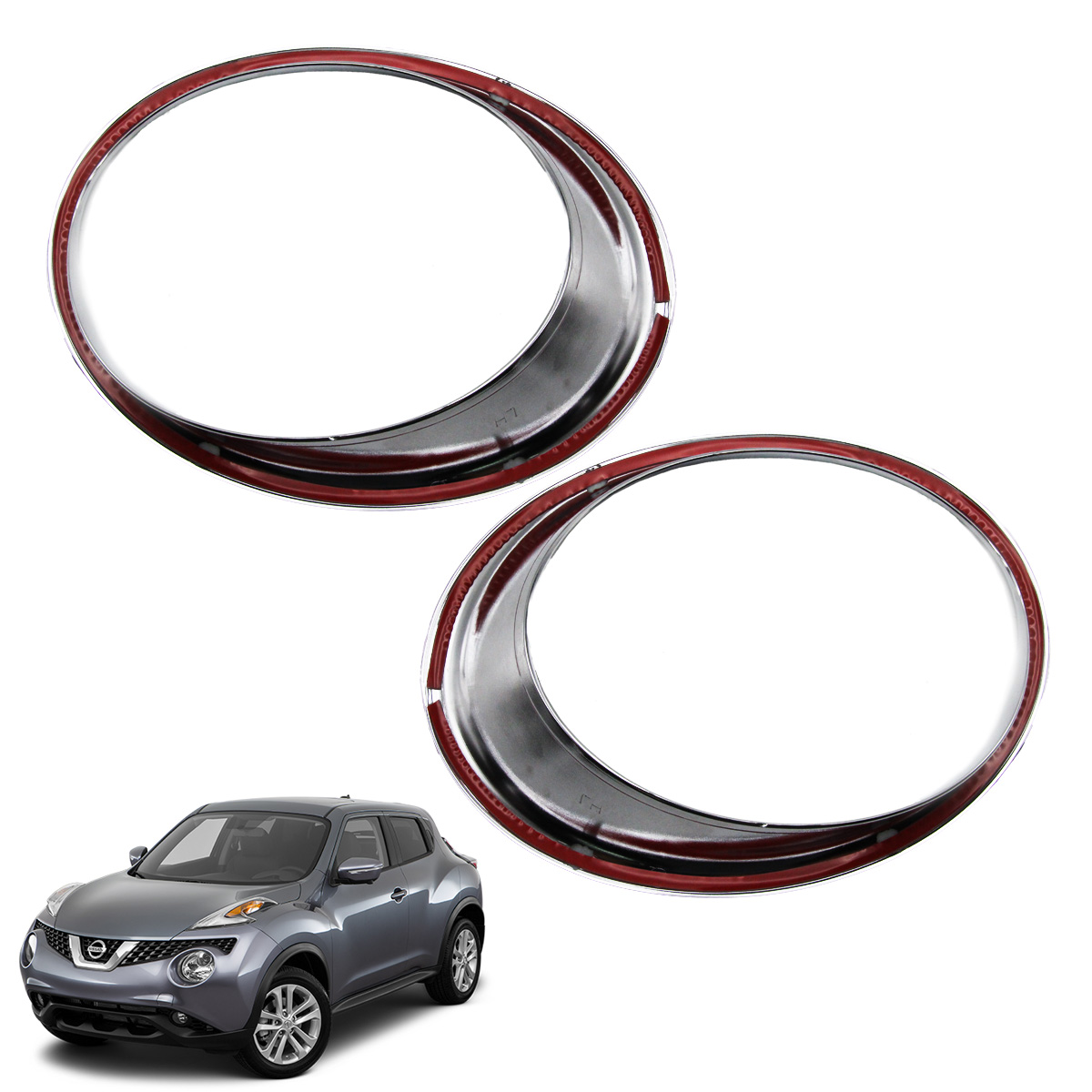 For Nissan Juke Hatchback 2016 2017 Pair Head Lamp Light Cover Chrome ...