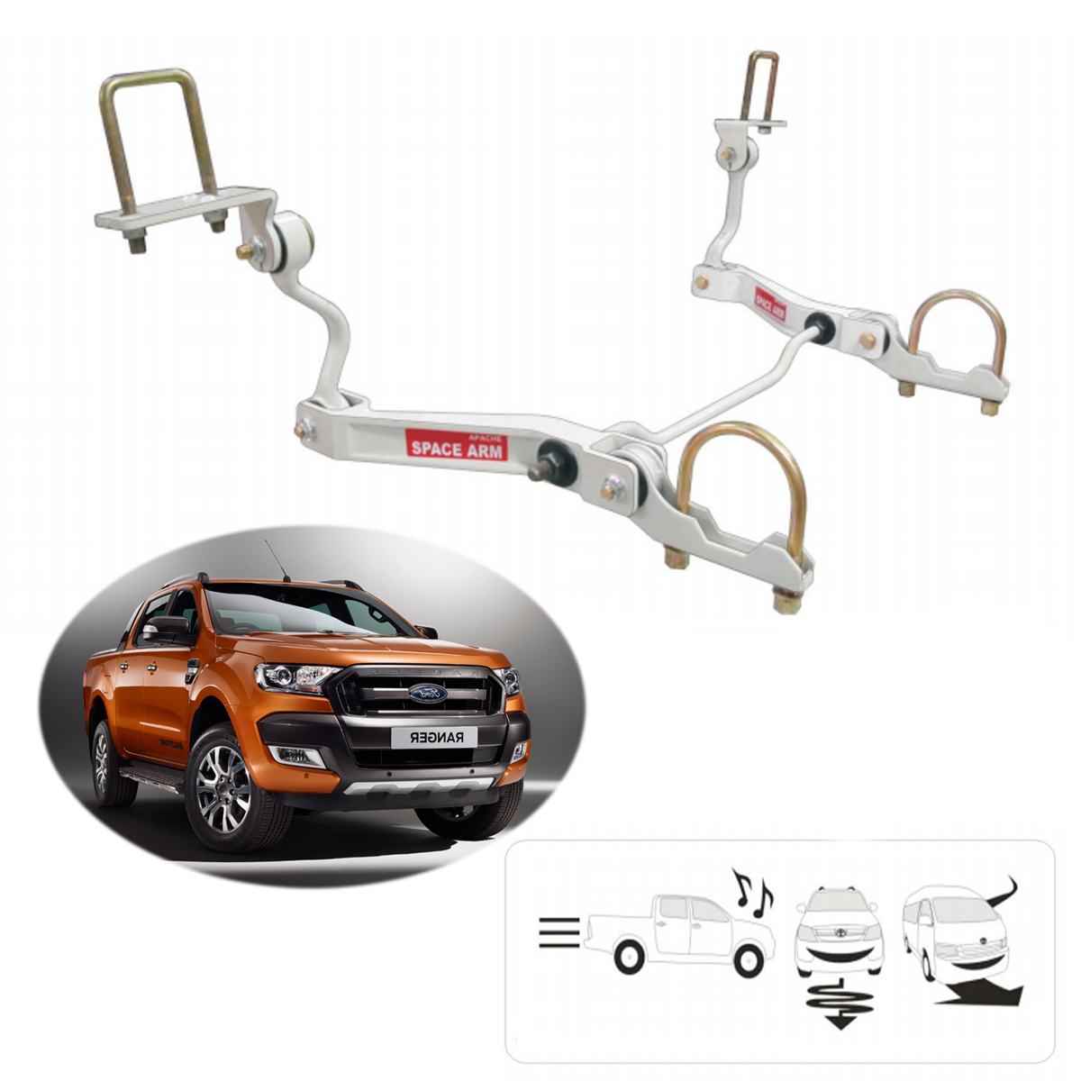 For Ford Ranger T6 MC Hi Lift 12 18 Rear Stabilizer Anti Roll Sway Bar ...