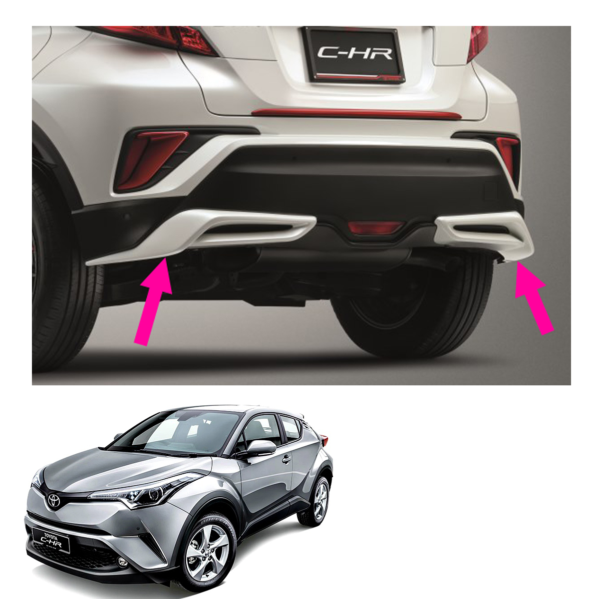 Rear Spoiler Sub Lh Rh Sub Assy Unpaint Genuine For Toyota C-HR Suv ...